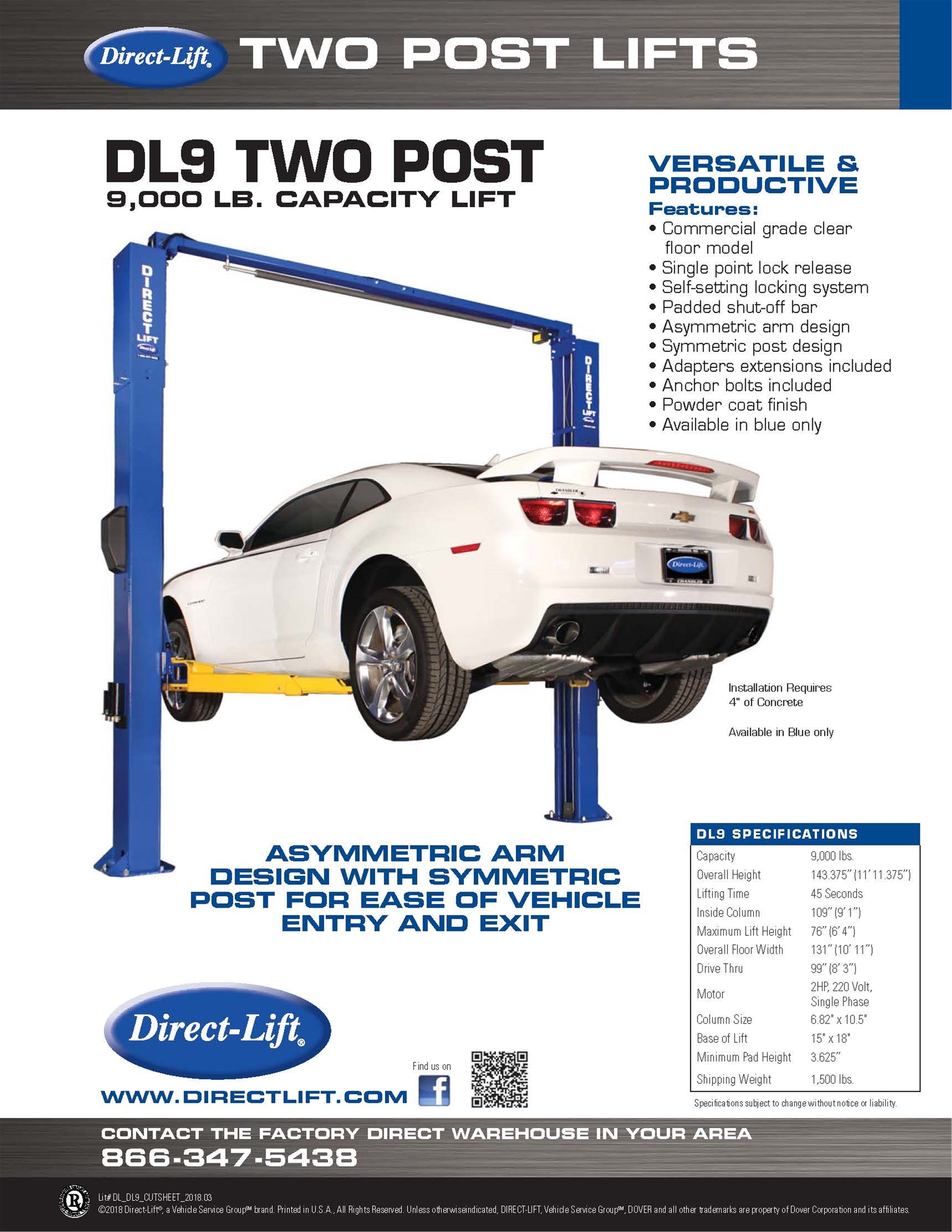 DL9 2-Post Lift